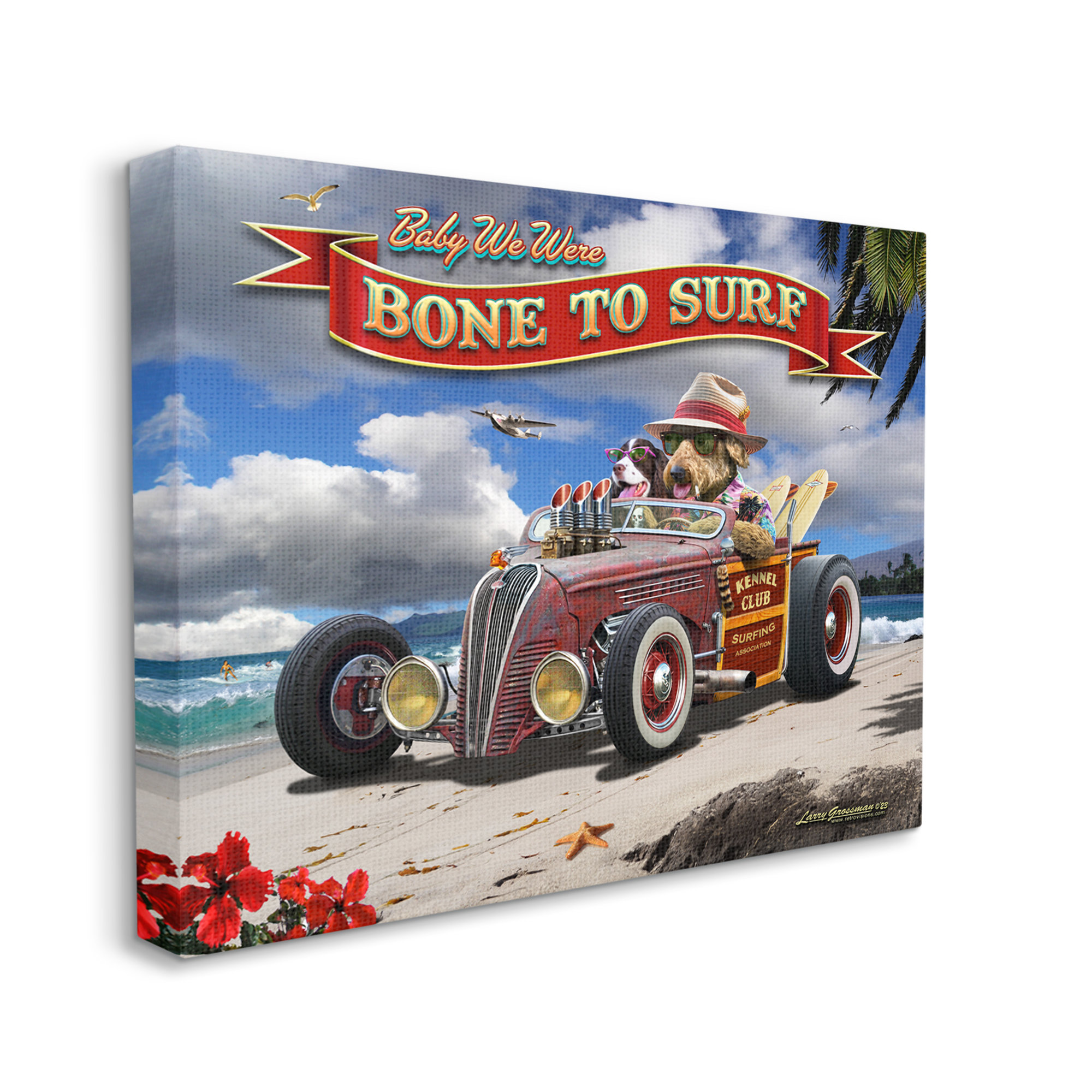 Trinx Bone To Surf Dogs Canvas Wall Art Design By Larry Grossman - Wayfair Canada